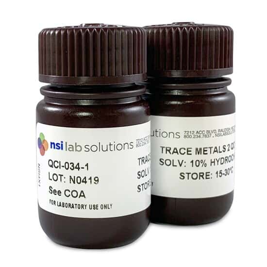 NSI Lab Solutions QCI-034 Trace Metals QC Concentrate, Certified Reference Material; 21 mL from ...