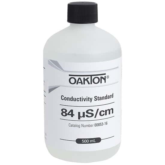 Oakton Conductivity and TDS Standard, 84 µS; 500 mL from Cole-Parmer