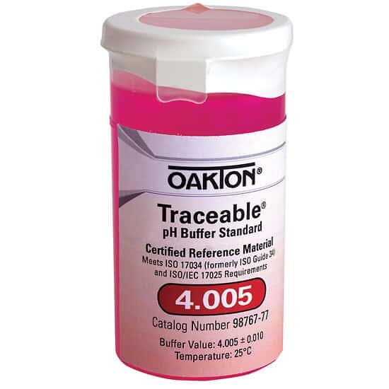 Always in Stock - Oakton Traceable® One-Shot™ Buffer Solution, Red, pH ...