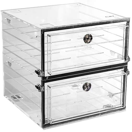 Plas-Labs 862-CG Acrylic Desiccator with Gas Port, Clear; 18"W x 18"H x ...
