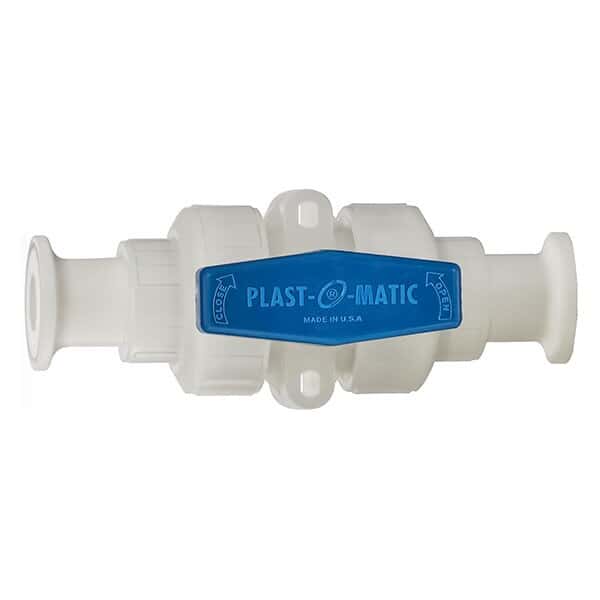 Plast-O-Matic 2-Way Sanitary Ball Valve, PVDF, 3/4" Mini from Cole-Parmer