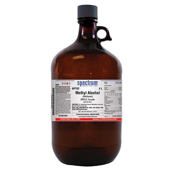 Spectrum Chemical Methyl Alcohol, Exceeds ACS Specifications, HPLC ...