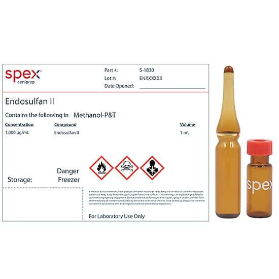 Spex CertiPrep S-1830 Endosulfan II Organic Standard, 1,000 µg/mL in ...