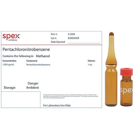 Spex CertiPrep S-2945 Pentachloronitrobenzene (Quintozene), 1,000µg/mL ...