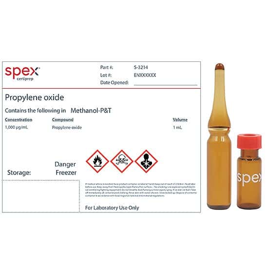 Spex CertiPrep S-3214 Propylene Oxide Organic Standard, 1,000 µg/mL in ...