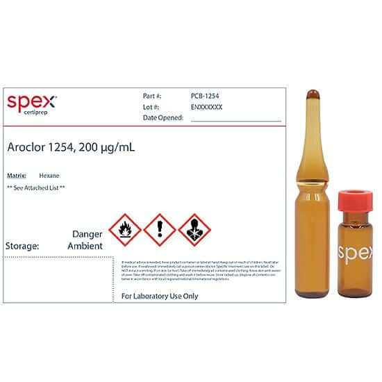 Spex CertiPrep PCB-1254 Aroclor 1254, 200 µg/mL in Hexane; 1 mL from ...