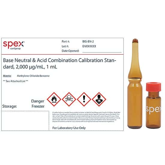 Spex CertiPrep BIG-BN-2 Base Neutral & Acid Combination Calibration ...