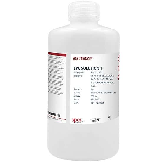 Spex CertiPrep LPC-1-500 Assurance® Grade LPC Standard with Mercury for ...