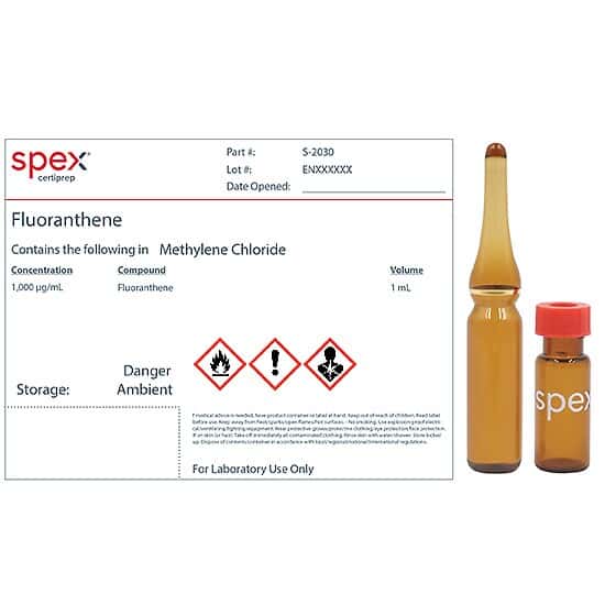 Spex CertiPrep S-2030-PK Fluoranthene Organic Standard, 1,000 µg/mL in ...