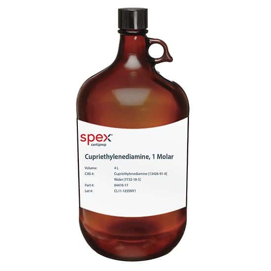 Spex CertiPrep Cupriethylenediamine, 1.0 M, Safety Coated Amber Glass ...