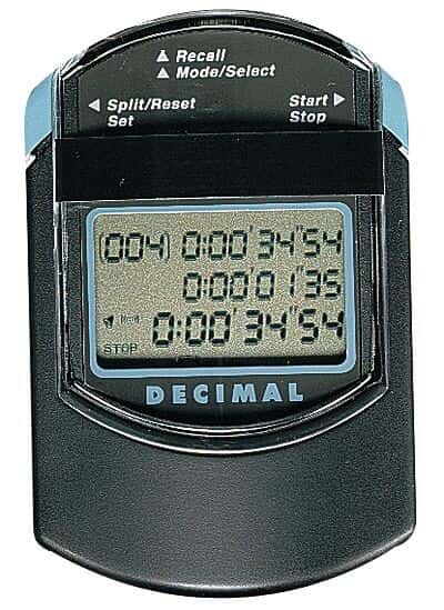 Sportline Watertight stopwatch with decimal readout from Cole-Parmer