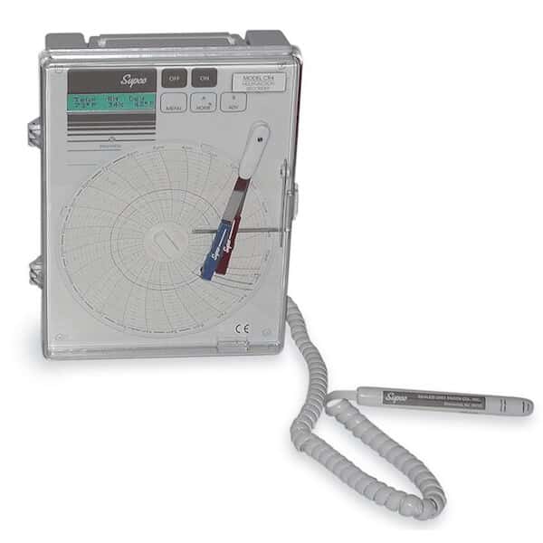 Supco CRTH2 Circular Temperature/Humidity Recorder, with Probe, 6”, 115 ...
