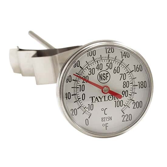 Taylor 6215J 2" Dial Bi-metal Test Thermometer, 8" Stem, 0/220F, 1% ...