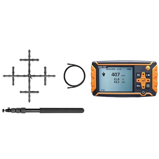 Testo Airflow Veolcity Matrix with 420 manometer from Cole-Parmer