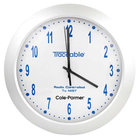 Traceable Radio-Controlled Analog Wall Clock from Cole-Parmer Canada