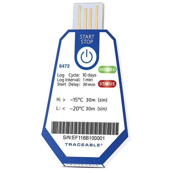 Traceable ONE™ Calibrated Single-Use USB Temperature Data Logger, 10 ...