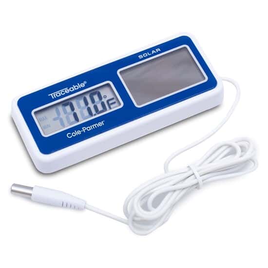 Traceable Calibrated Solar-Powered Digital Thermometer; 1 External ...