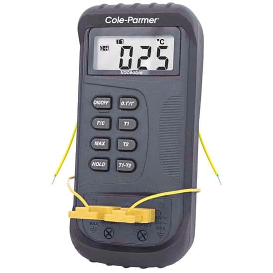 Traceable Two-Channel Type K Thermocouple Thermometer with Offset from ...