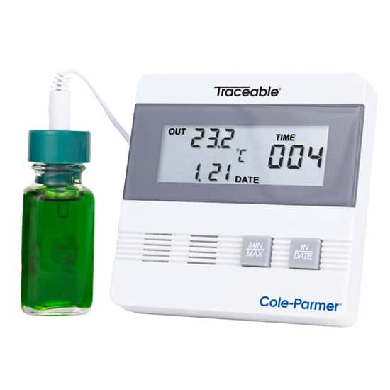 Traceable Time and Date Digital Thermometer; 1 Bottle Probe from Cole ...