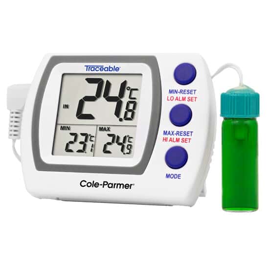 Traceable Jumbo Refrigerator/Freezer Thermometer; 1 5-mL Vaccine Bottle ...