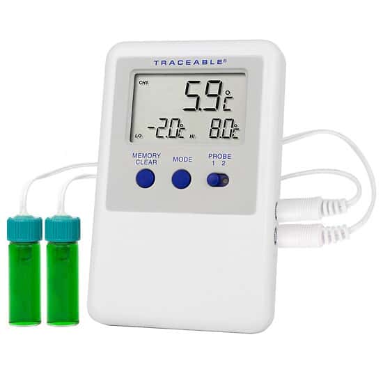Traceable Ultra™ Calibrated Refrigerator/Freezer Thermometer; 2 Vaccine ...