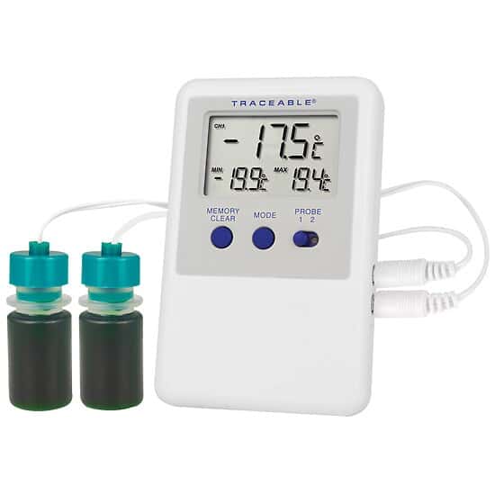 Traceable Ultra™ Calibrated Refrigerator/Freezer Thermometer; 2 Plastic ...