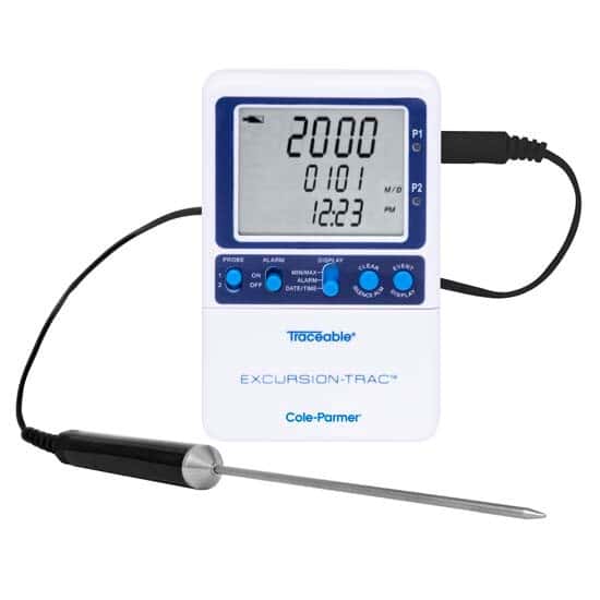Traceable Excursion-Trac™ Data Logging Thermometer; 1 Stainless Steel Probe from Cole-Parmer Canada