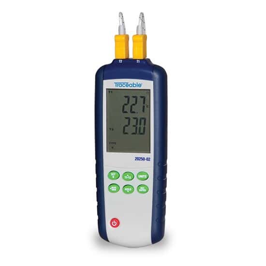 Traceable Dual-Input Data Logging Thermocouple Probe Thermometer, Type ...