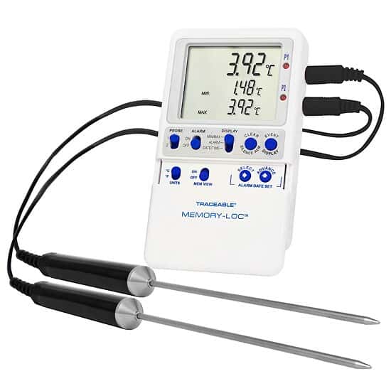 Traceable Memory-Loc™ Calibrated Datalogging Thermometer; 2 Stainless ...