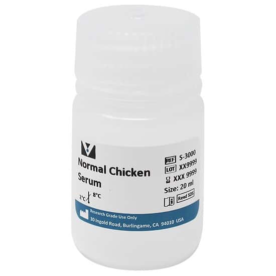 Vector Laboratories S-3000 Normal Chicken Serum, concentrated; 20 mL from Cole-Parmer