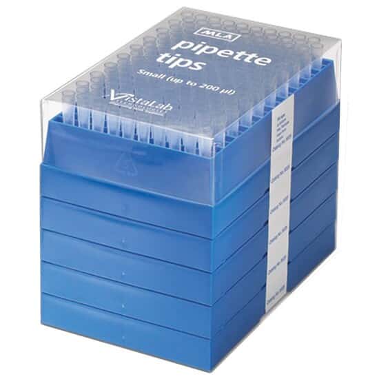 VistaLab Stacked Rack Pipette Tips, Non-Sterile, 250 µL; 200 Tips x 5 ...