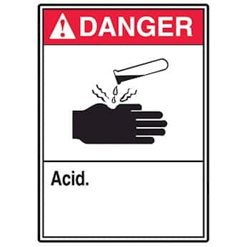 ANSI Danger: Acid Signs - Cole-Parmer