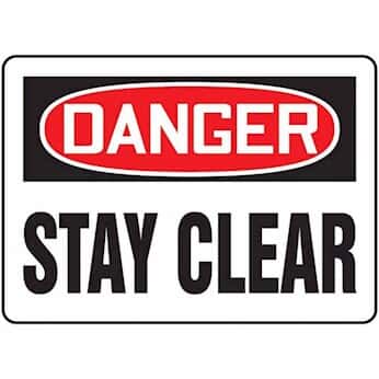 Danger: Stay Clear Signs - Cole-Parmer