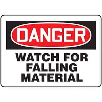 Danger: Watch For Falling Material Signs - Cole-Parmer