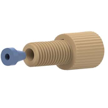 Idex® Flangeless Standard Knurl Fitting Assemblies, 10-32 Flat-Bottom ...