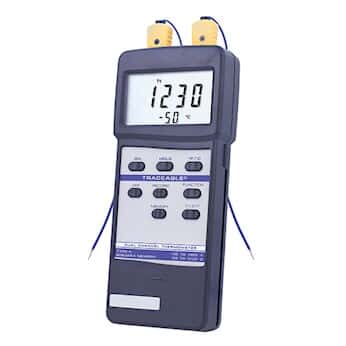 Traceable® Large-Display Dual-Channel Thermocouple Thermometer with ...