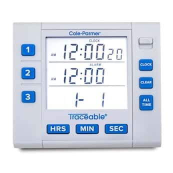 Traceable® Triple-Display Clock/Timer with Calibration - Cole-Parmer