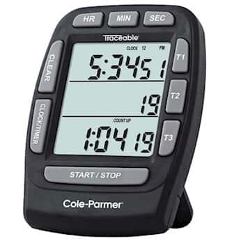 Traceable® Triple-Display Digital Clock/Timer with Calibration - Cole ...