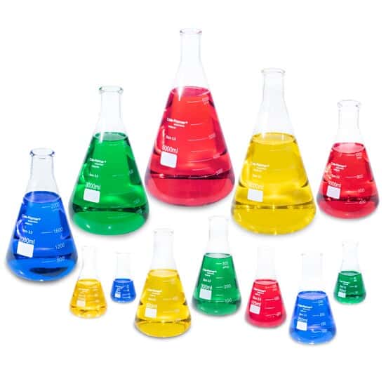 Cole-Parmer® Glass Erlenmeyer Flasks, Graduated, Heavy Rim from Cole ...