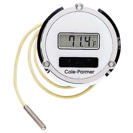 Cole-Parmer Panel-Mount Solar Powered LED Thermometers - Cole-Parmer