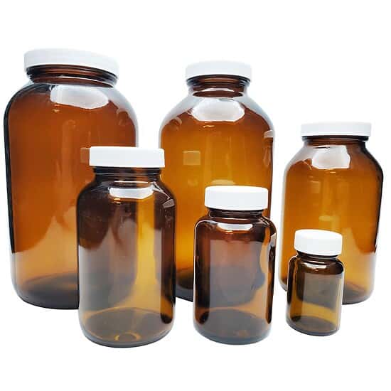 Cole-Parmer® Pre-cleaned EPA Wide-Mouth Bottles, Amber Glass from Cole ...