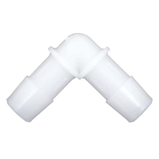 Eldon James Hose Barb Fittings, 90° Elbow, Natural Nylon from Cole-Parmer