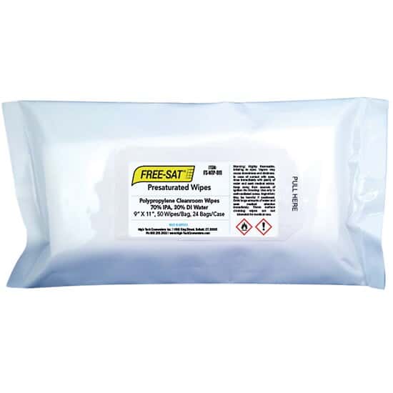 High-Tech Conversions Presaturated Cleanroom Wipes - Cole-Parmer