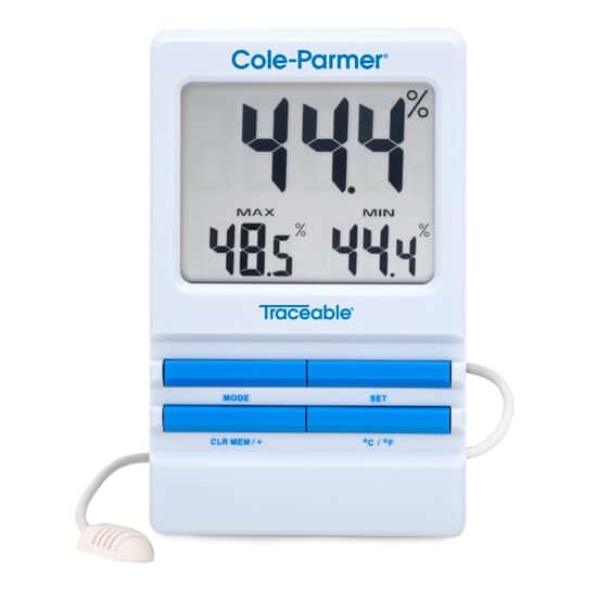 Traceable® Thermohygrometer with Alarm and Calibration - Cole-Parmer
