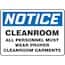 Notice: Cleanroom - Cole-Parmer